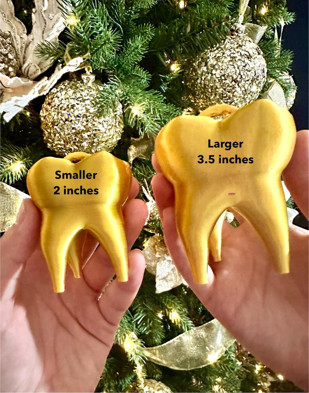 3D Tooth Christmas Tree Ornaments (LARGE) Set of 3 Dental Office ...