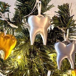 3D Tooth Christmas Ornaments: Dental Office Holiday Decor, Set of 5 ...