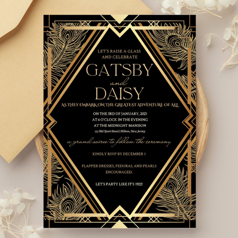 Gatsby Invitation - Etsy