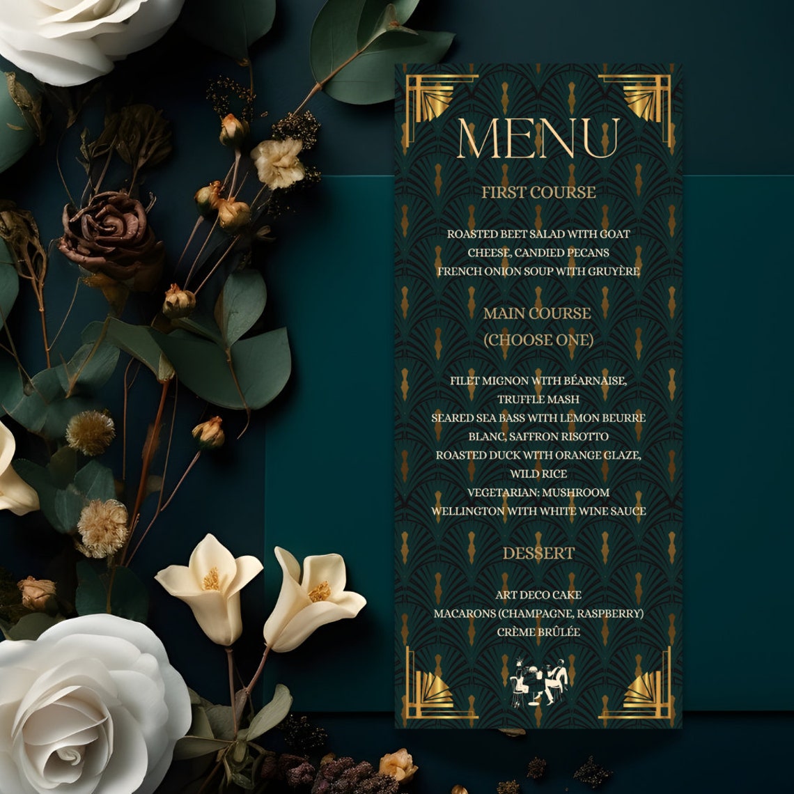 Great Gatsby Menu Template | Great Gatsby Wedding Menu | 1920's Menu ...
