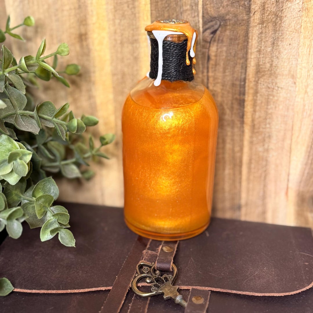 Orange Color Changing Potion Bottle: Fantasy Apothecary Decor Prop - Etsy