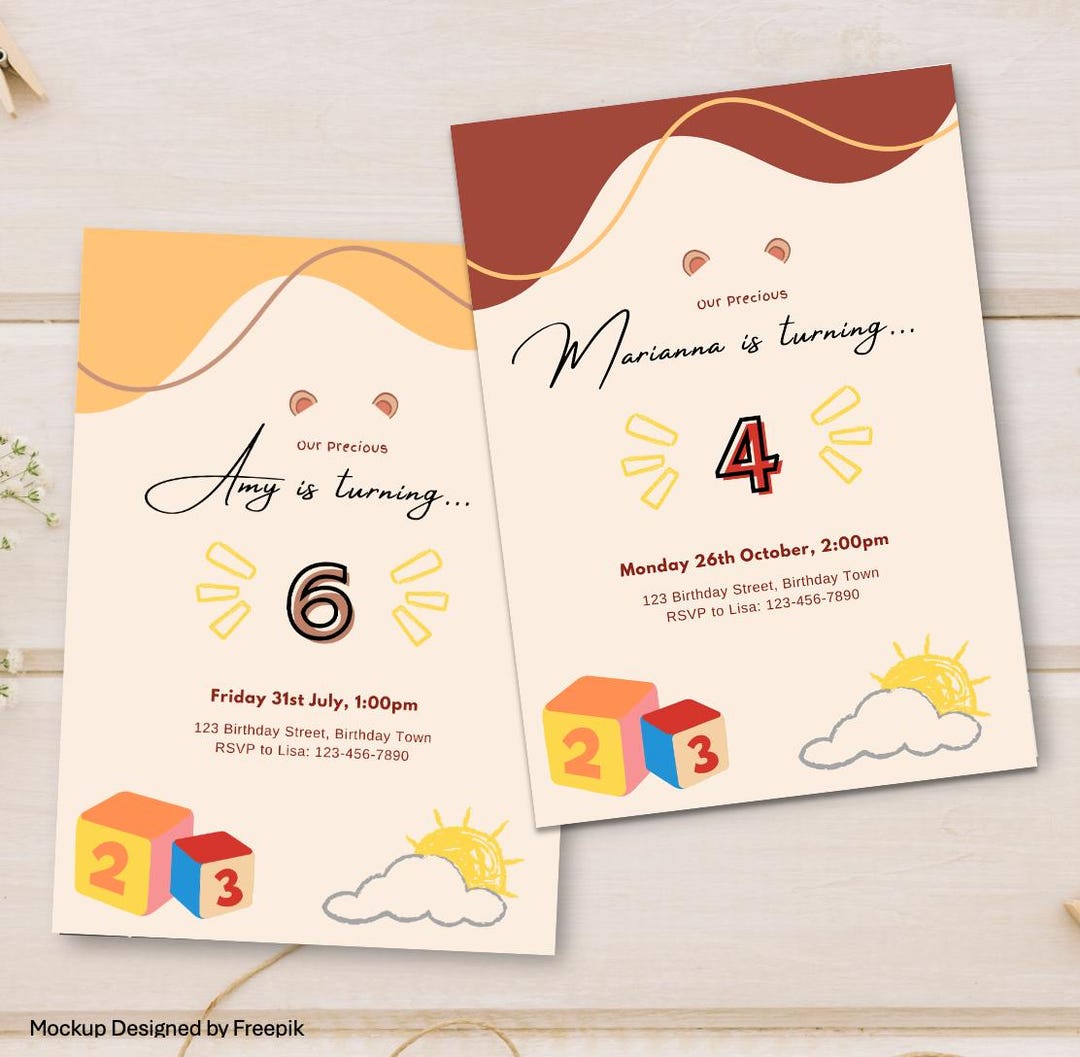 Editable Kids Numberblock Invitation Kids Birthday Invite Kids Party ...