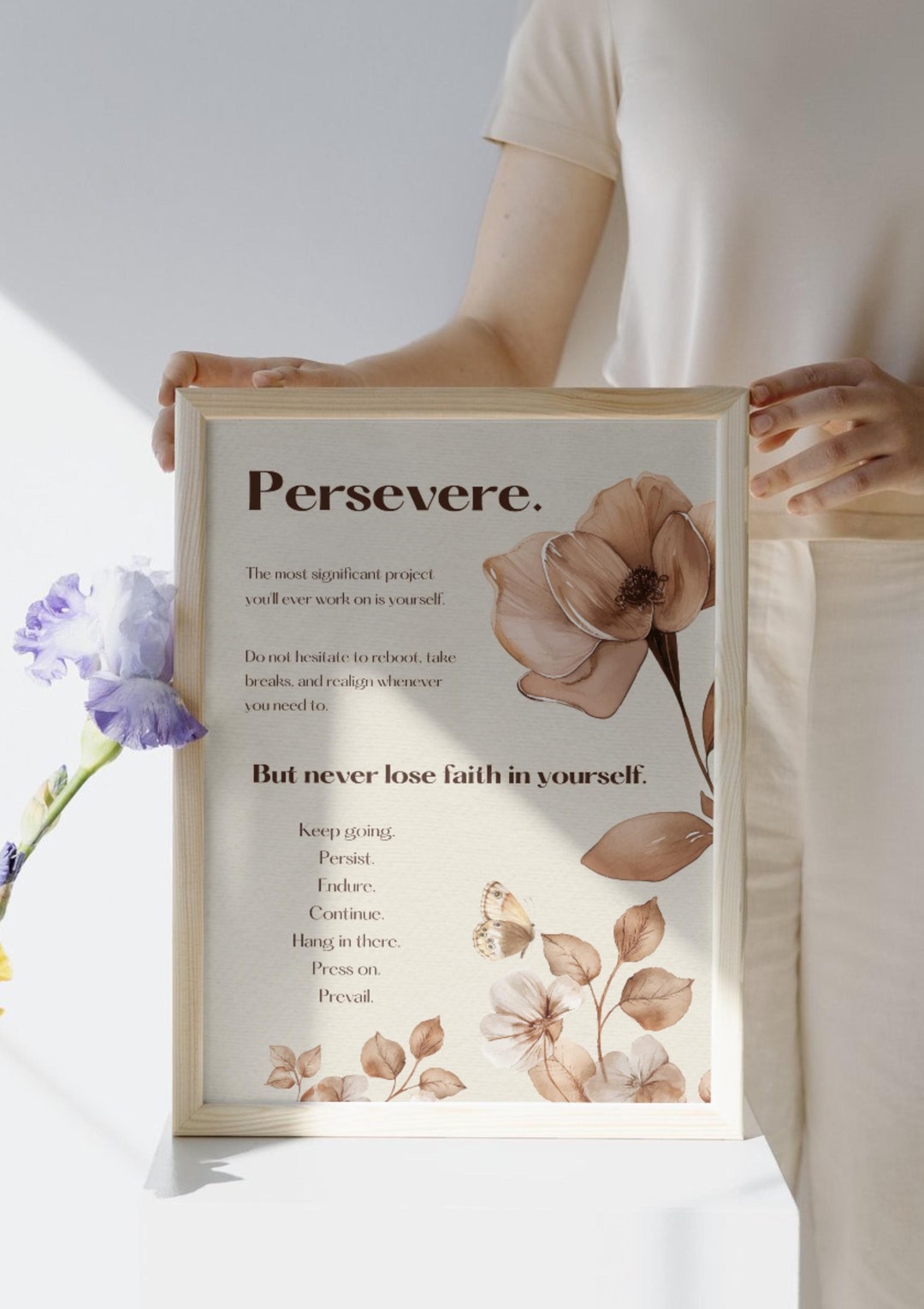Persevere - Motivational Aesthetic Art Printable - Etsy