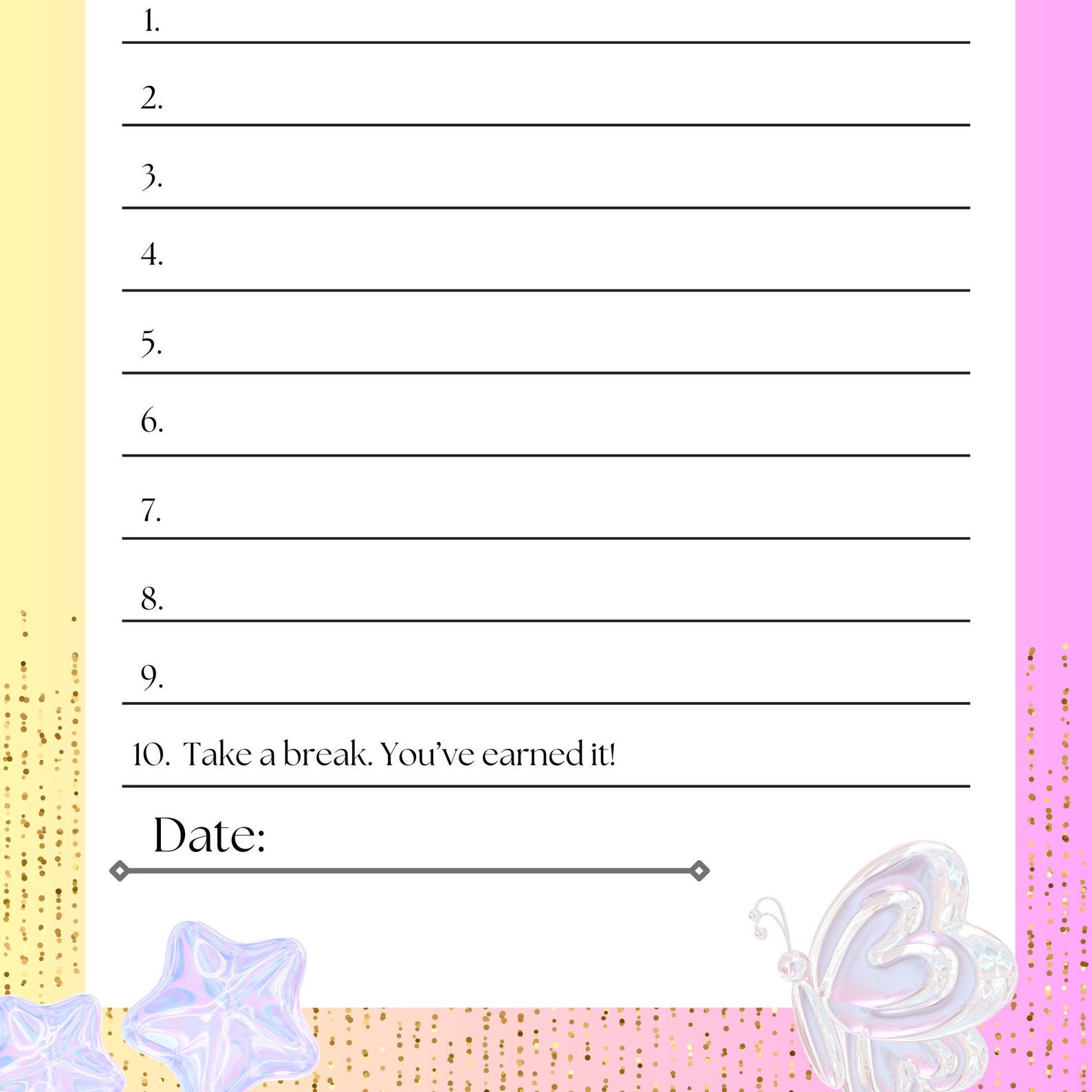Digital Fillable To-do List and Task Manager. Manifest Your Goals ...
