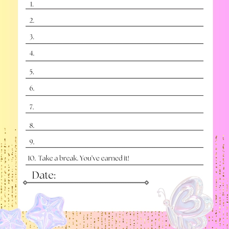 Digital Fillable To-do List and Task Manager. Manifest Your Goals ...