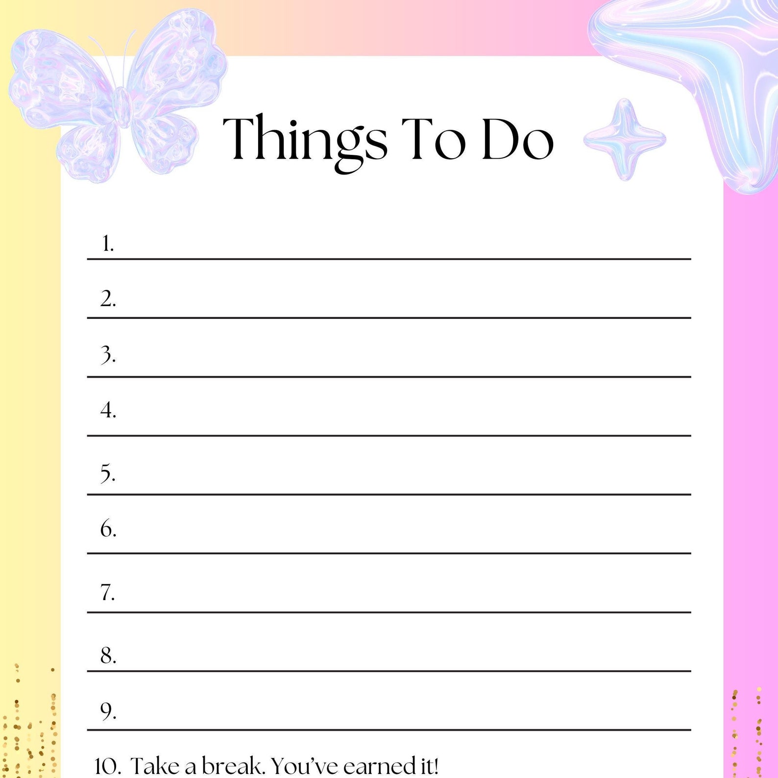 Digital Fillable To-do List and Task Manager. Manifest Your Goals ...