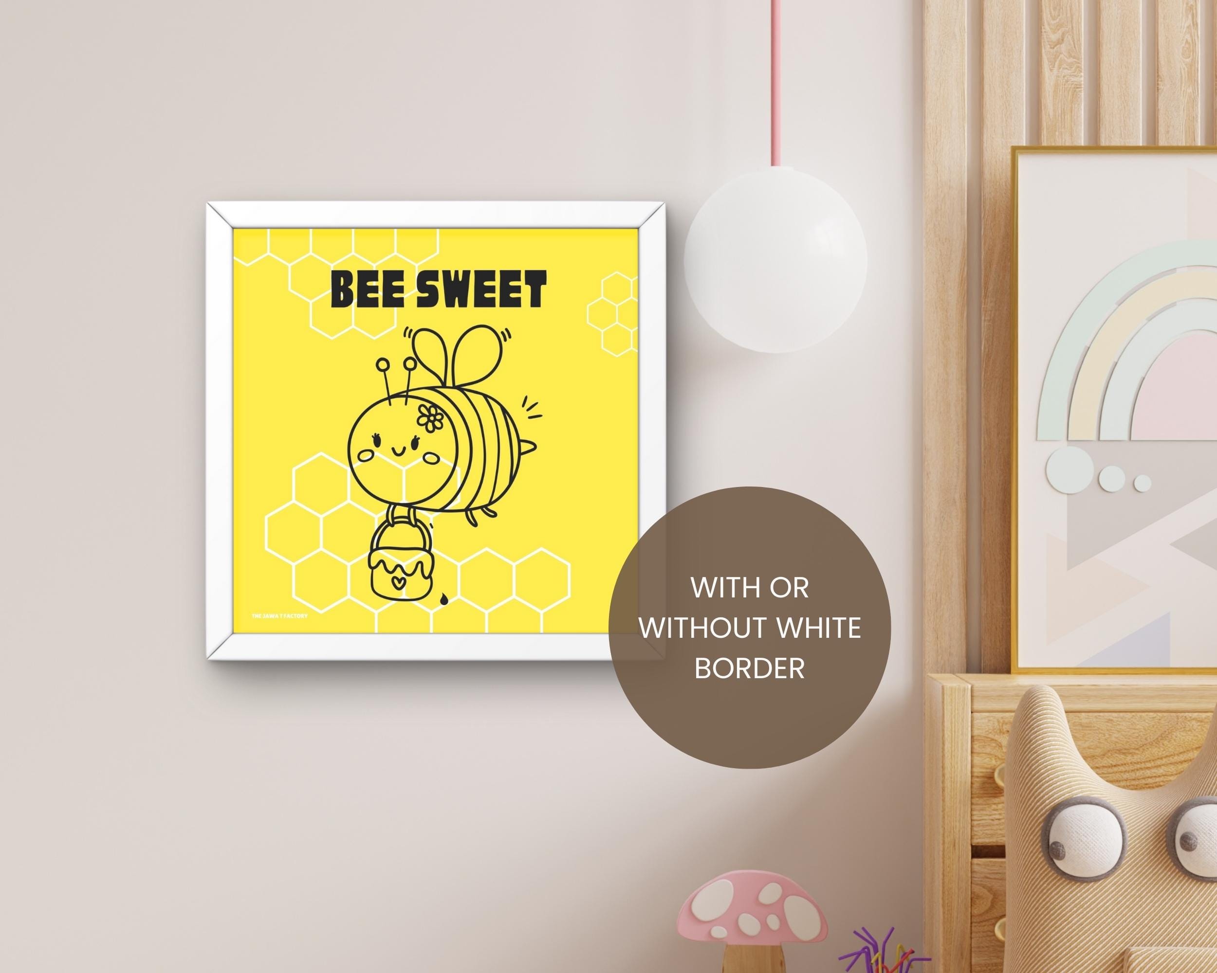 Bee Sweet Printable Poster Bee Wall Digital Art Instant Download Square ...