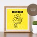 Bee Sweet Printable Poster Bee Wall Digital Art Instant Download Square ...