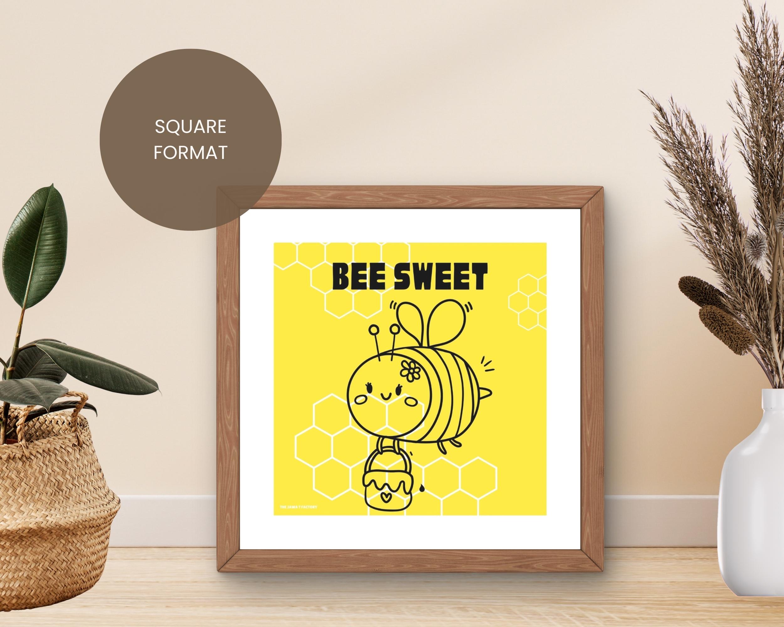 Bee Sweet Printable Poster Bee Wall Digital Art Instant Download Square ...