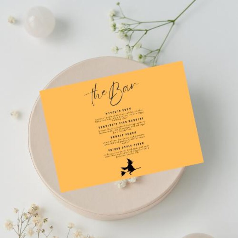 Halloween Bar Menu & Drink Sign | Printable, Editable Design Template ...