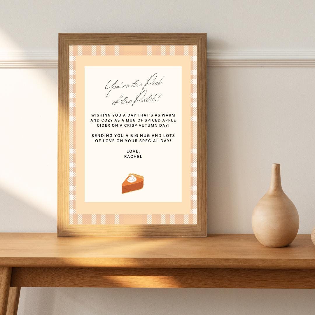 Birthday Card | Printable & Editable Design Template | Cozy Fall Autumn ...