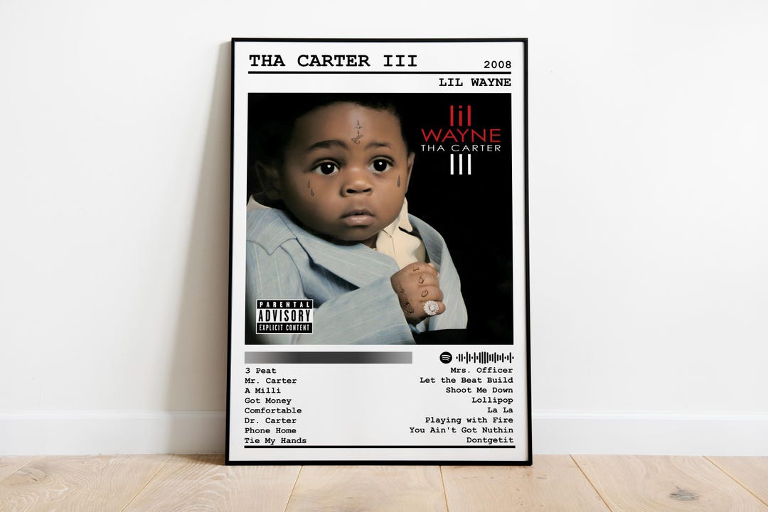 Lil Wayne Poster Print | Tha Carter III Album Poster | Music Poster ...