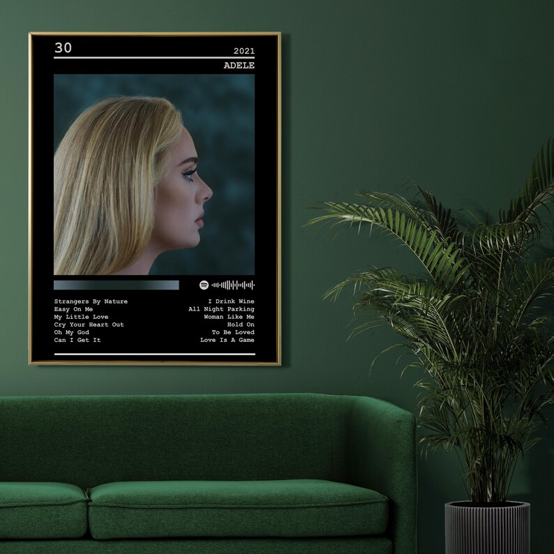 Adele Poster Print | 30 Album Poster | Music Poster | Album Cover ...