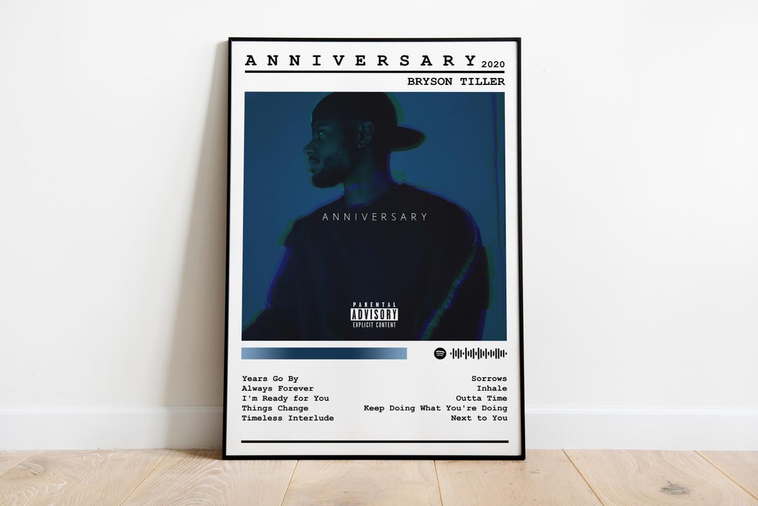 Bryson Tiller Poster Print | Anniversary Album Poster | Music Poster ...