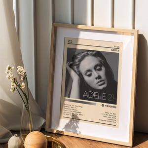 Adele Poster Print 21 Album Poster Music Poster Album Cover Poster Wall ...
