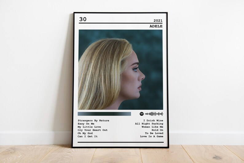 Adele Poster Print | 30 Album Poster | Music Poster | Album Cover ...