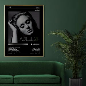 Adele Poster Print | 21 Album Poster | Music Poster | Album Cover ...