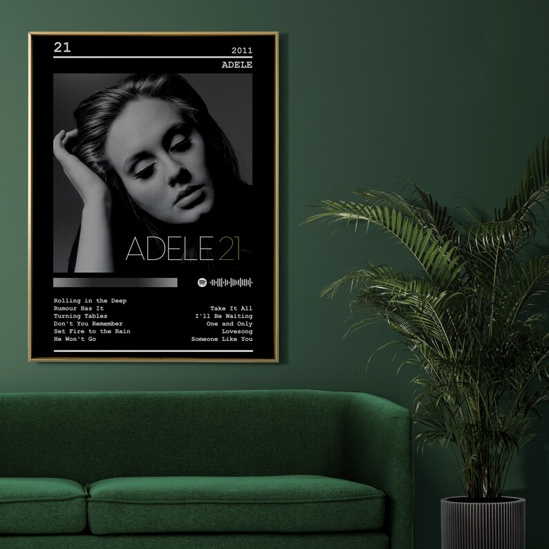 Adele Poster Print | 21 Album Poster | Music Poster | Album Cover ...