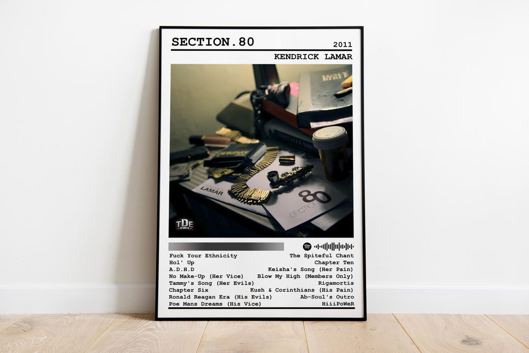 Kendrick Lamar Poster Print | Section 80 Album Poster | Music Poster ...