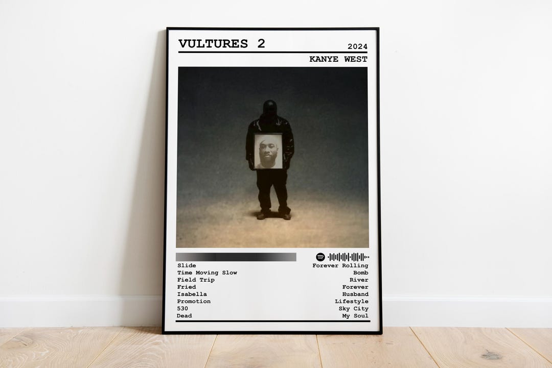Kanye West Poster Print | Vultures 2 Album Poster | Music Poster ...