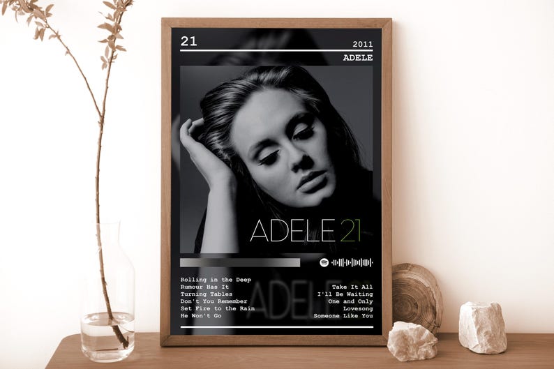 Adele Poster Print | 21 Album Poster | Music Poster | Album Cover Poster | Wall Decor | Music ...