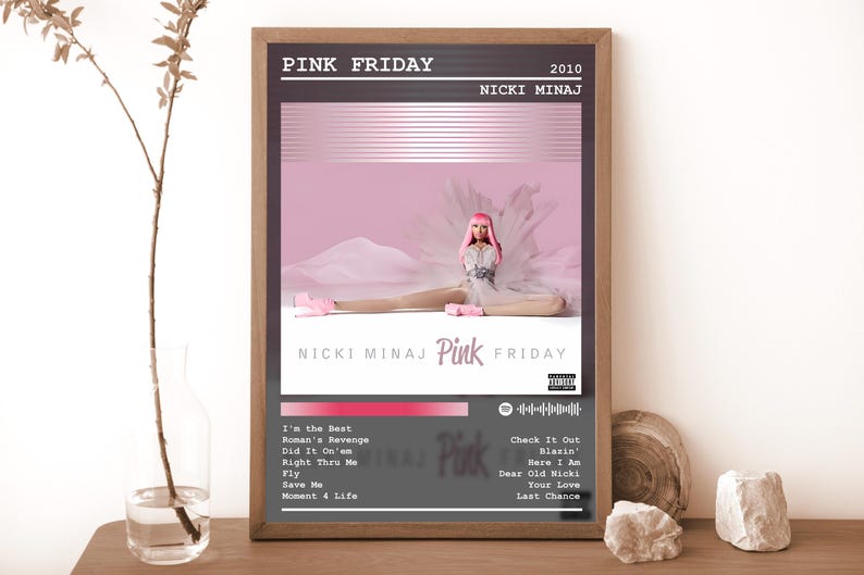 Nicki Minaj Poster Print | Pink Friday Album Poster | Music Poster ...