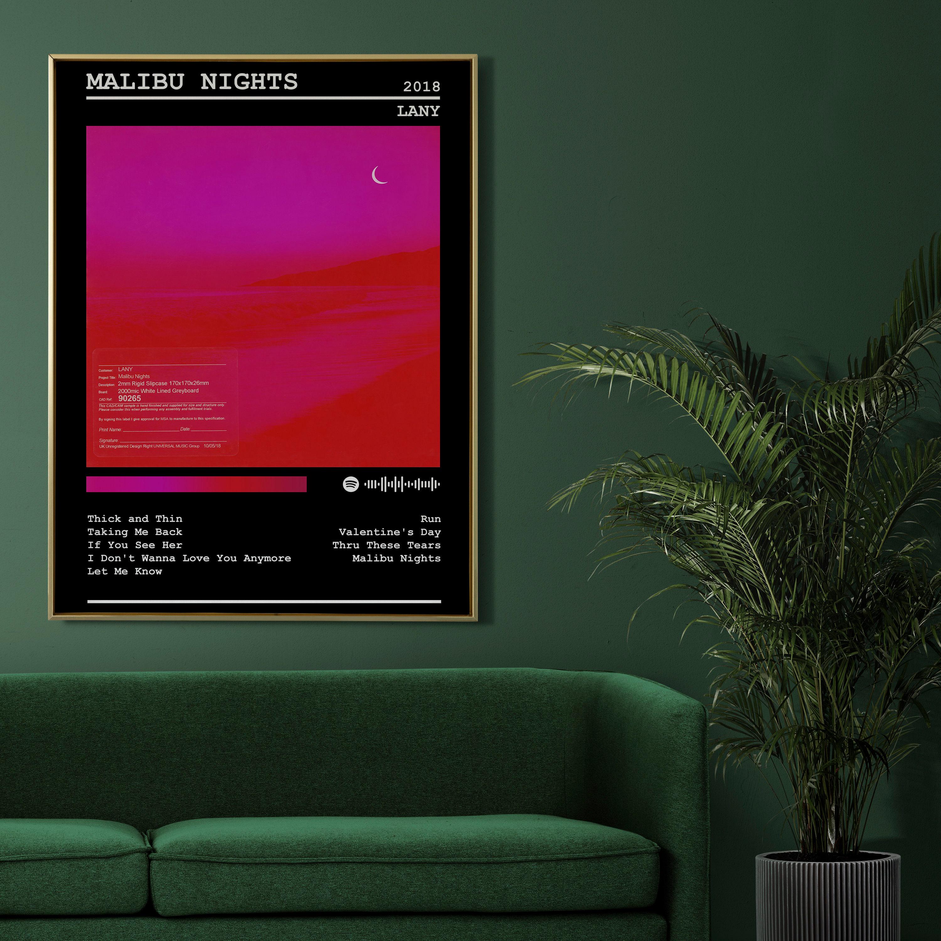 Lany Poster Print | Malibu Nights Album Poster | Music Poster | Album ...