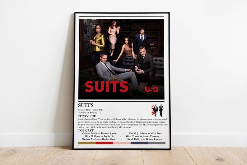 Suits TV Show Poster | Suits TV Serie Poster Print | Suits Gift | Room ...