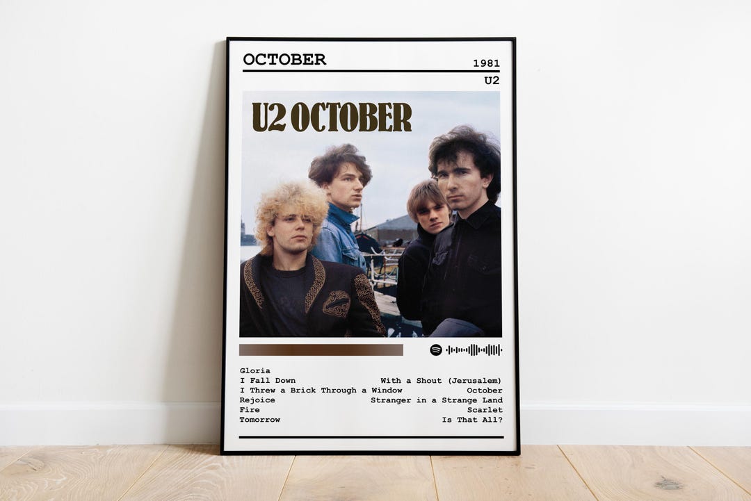 U2 Poster Print | October Album Poster | Music Poster | Album Cover ...
