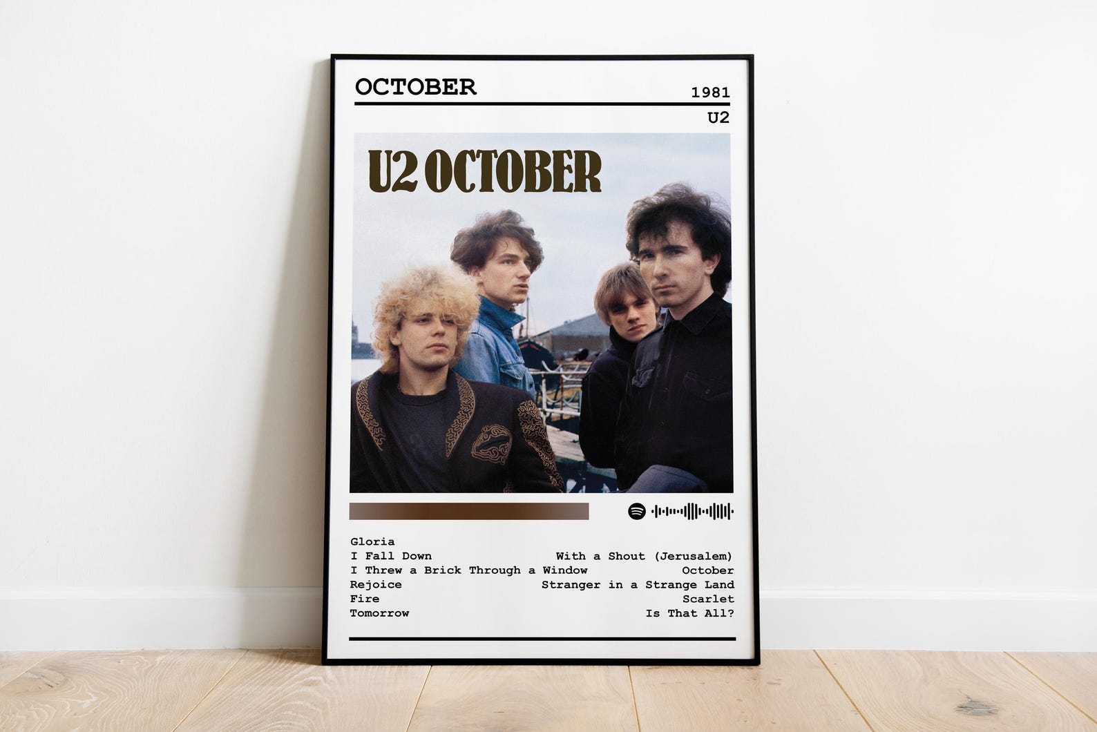 U2 Poster Print | October Album Poster | Music Poster | Album Cover ...