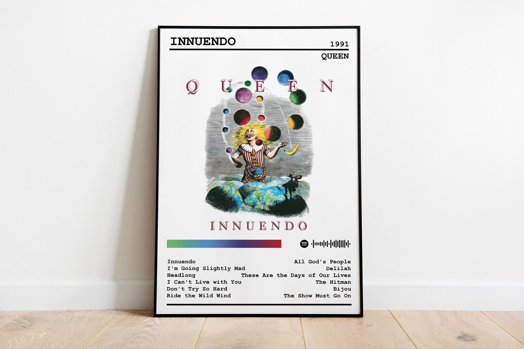 Queen Poster Print Innuendo Album Poster Music Poster Album Cover ...