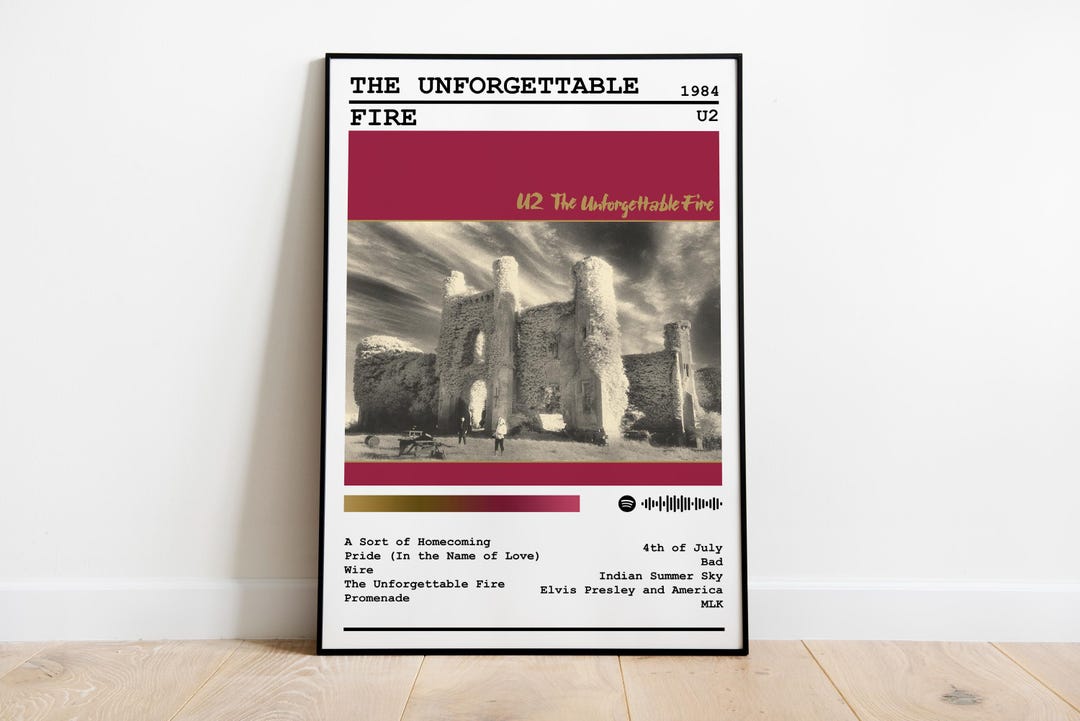 U2 Poster Print | the Unforgettable Fire Album Poster | Music Poster ...