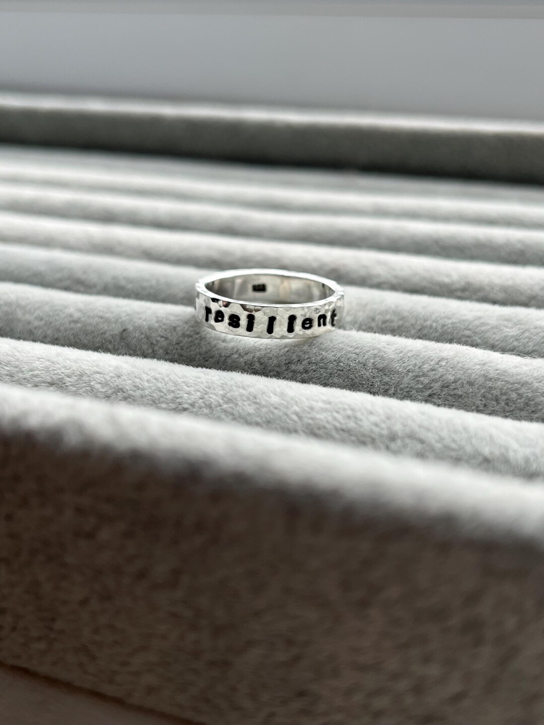Handmade Personalised 925 Silver Ring Letter Stamping Inside or Outside ...