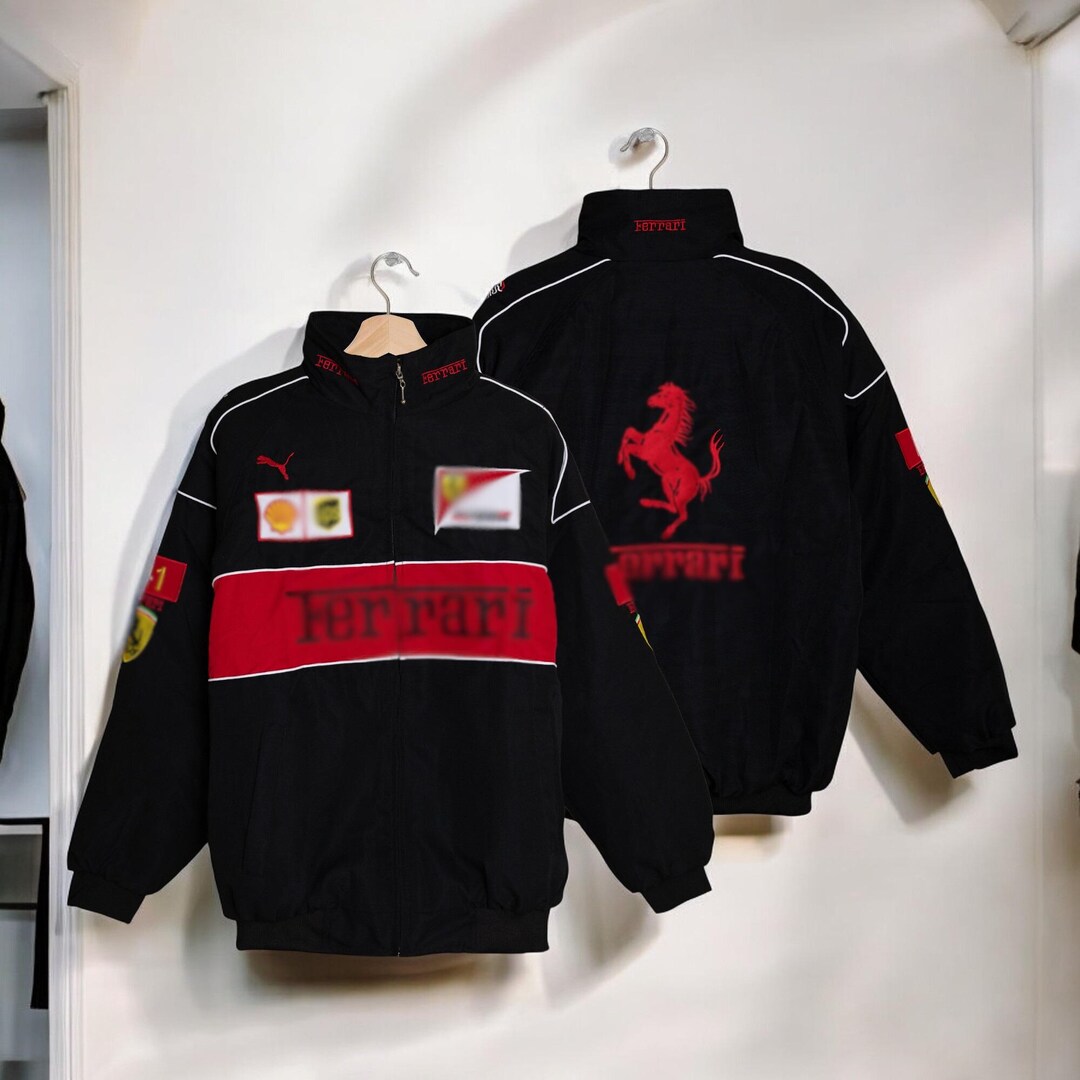 Unisex Ferrari Jacket, Y2K Leather Jacket, Unique Racing Jacket ...
