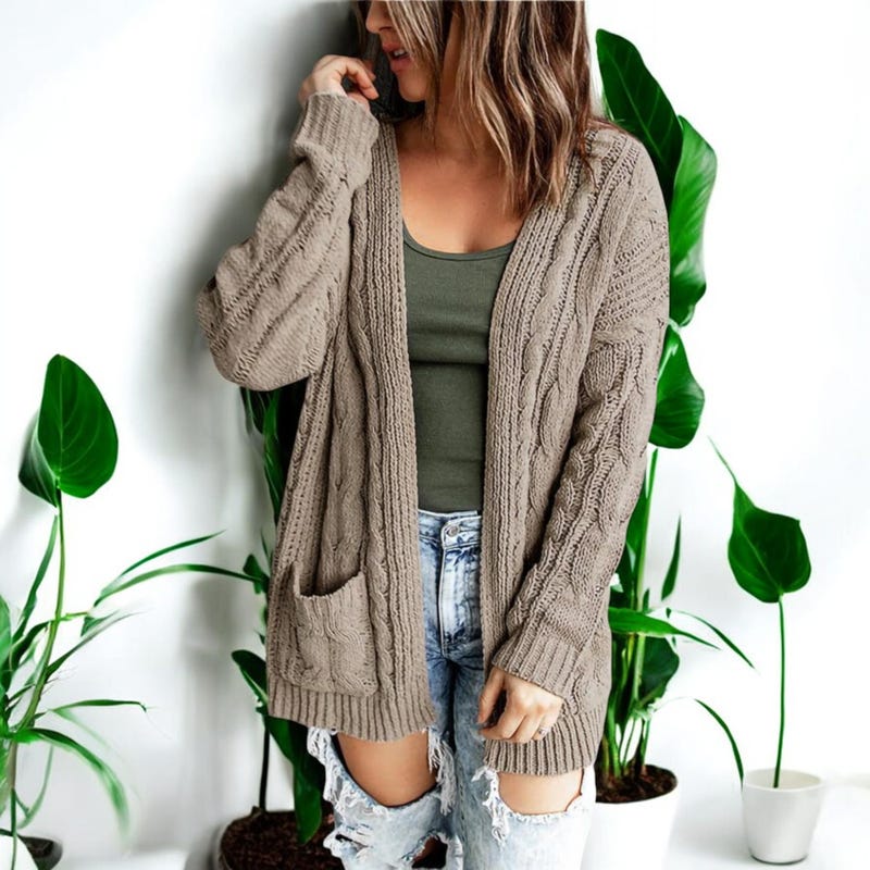 Cable Knit Cardigan - Etsy