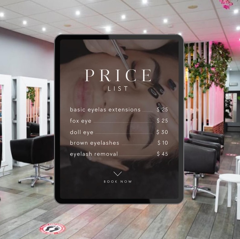 Editable Lash Extension Price List: Lash Tech Canva Template - Etsy
