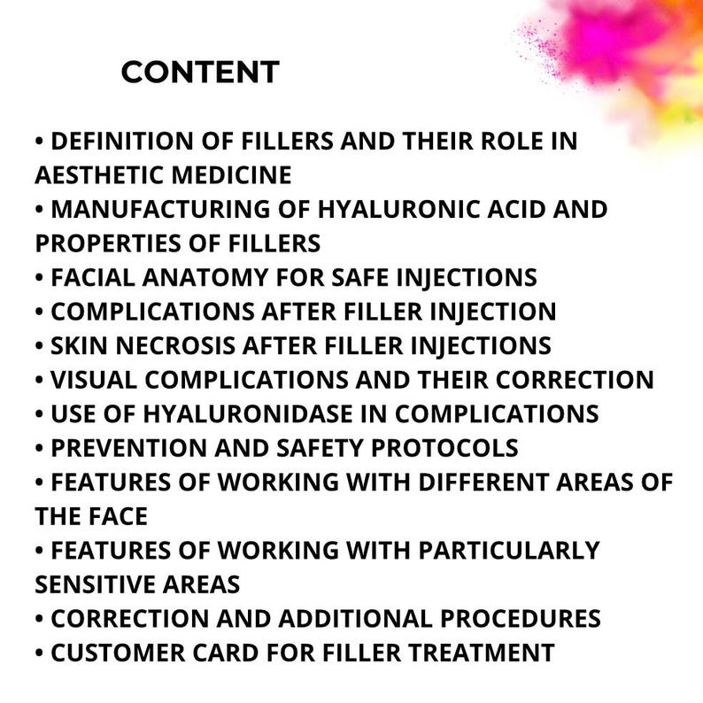 Dermal Fillers Training Manual, Dermal Filler Tutors Course, Client ...