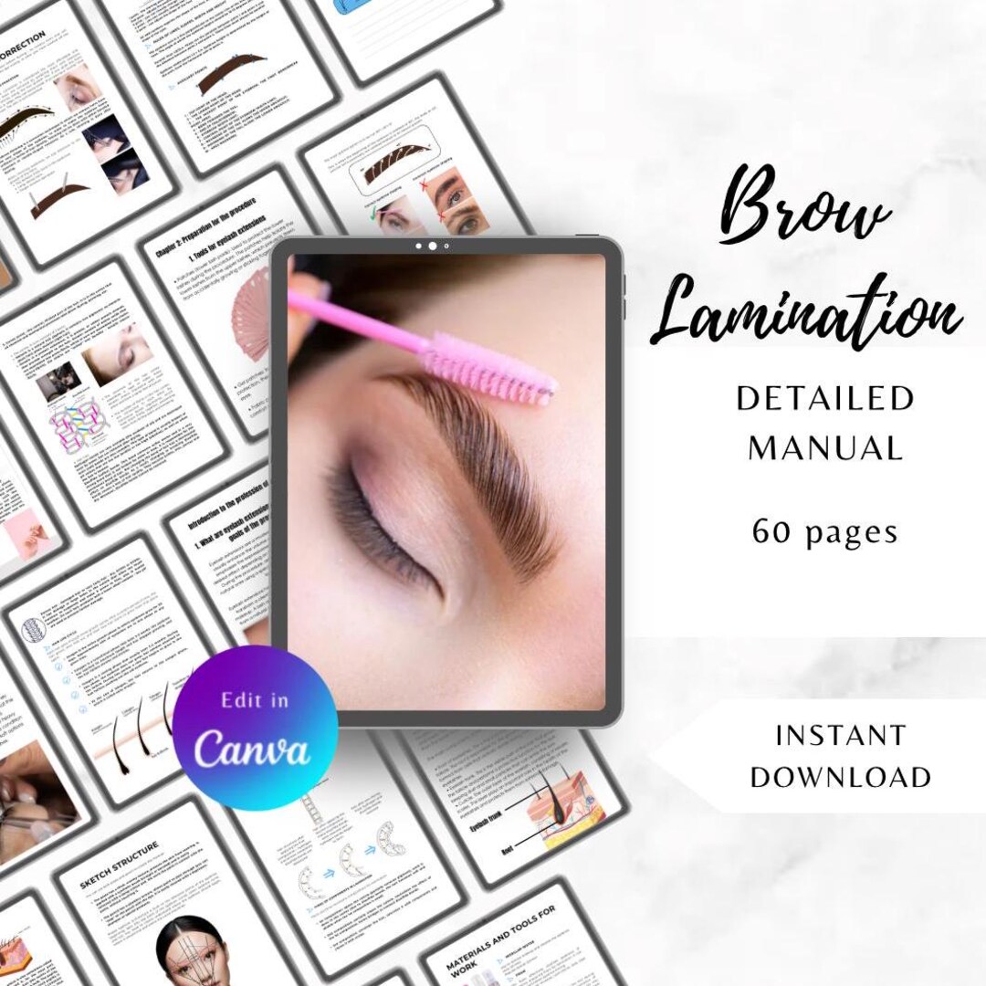 Eyebrow Lamination Training Manual and Certificate, Brow Lamination ...