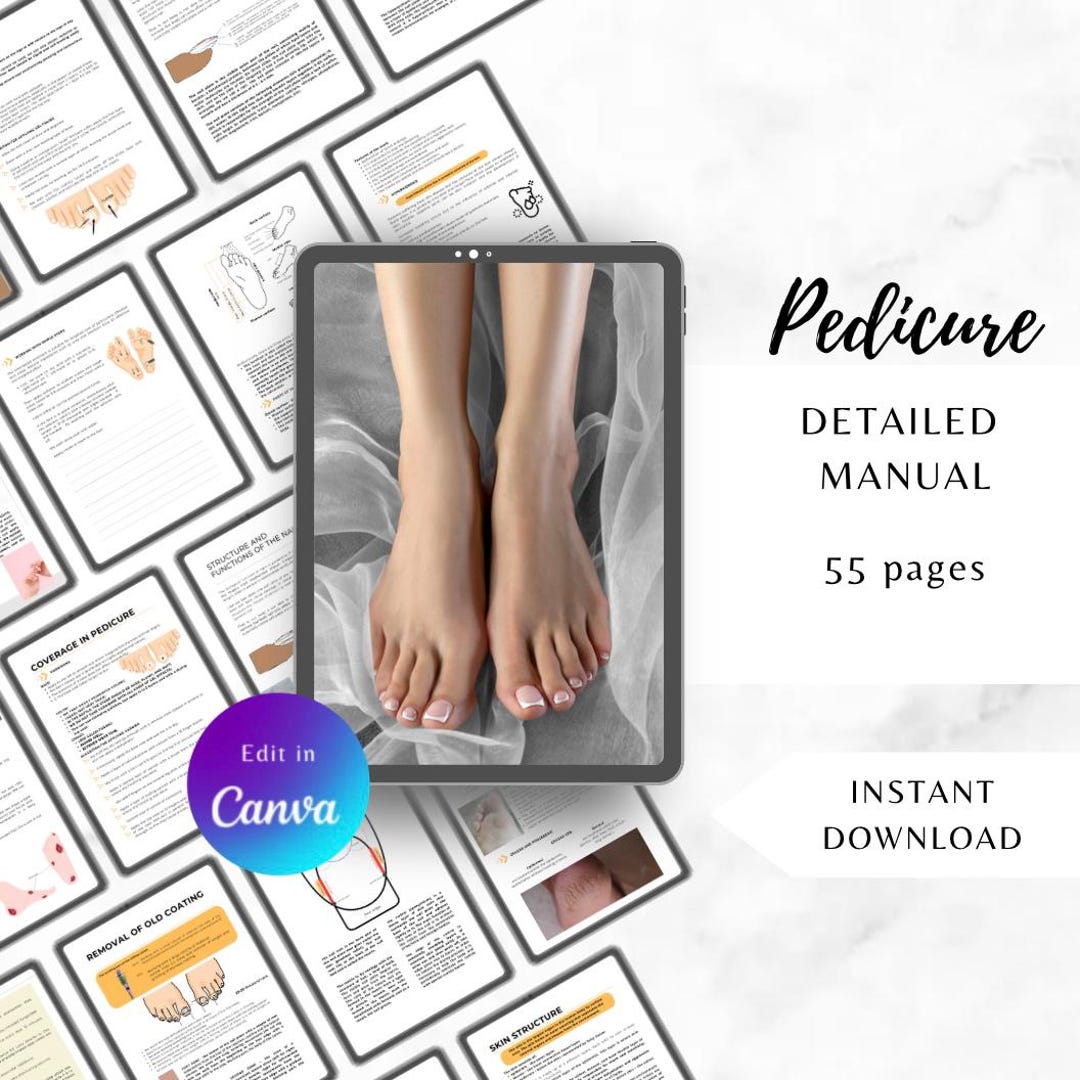 Pedicure Manual, Custom Training Manual, Pedicuring Guide, Esthetician Course, Pedicures Ebook ...
