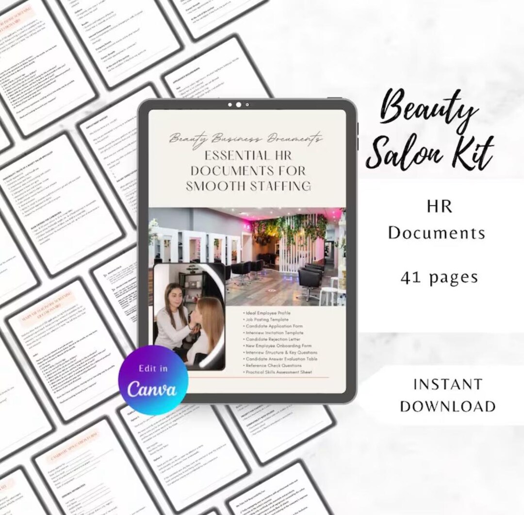 Salon and Spa Hiring Templates Kit | Beauty Business HR Bundle | Job ...