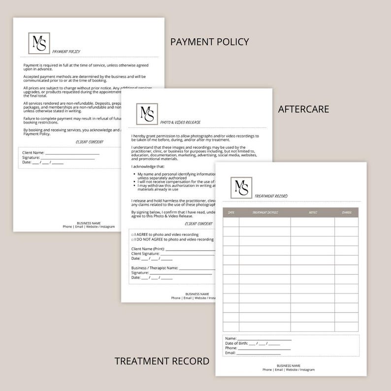 IV Therapy Forms, IV Therapy Consent, Intravenous Therapy, Med Spa ...