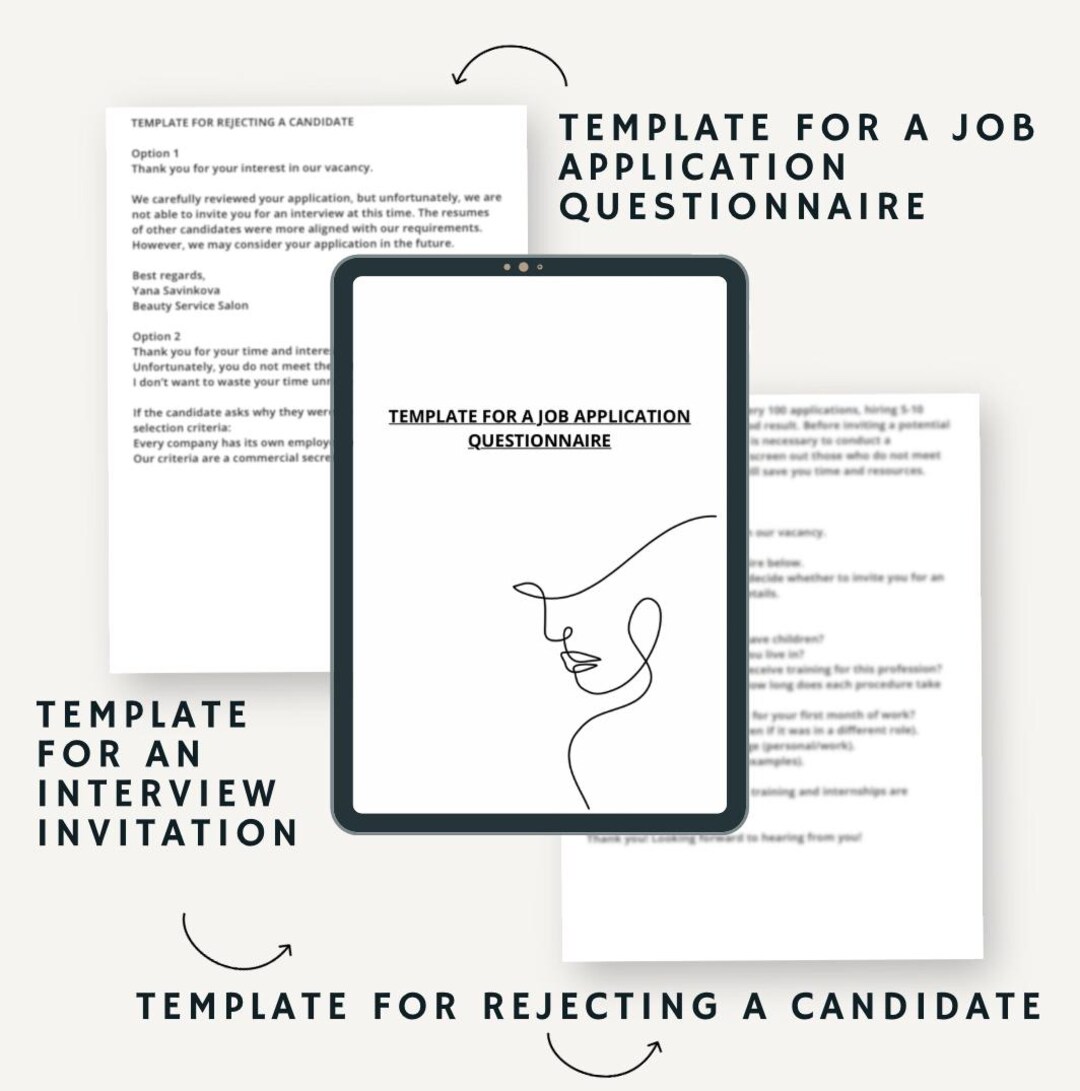 Editable Job Application Templates for Employers Canva Interview ...