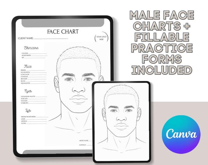 Male Face Template, Male Face Ratio, Male Face Grid, Front Face ...