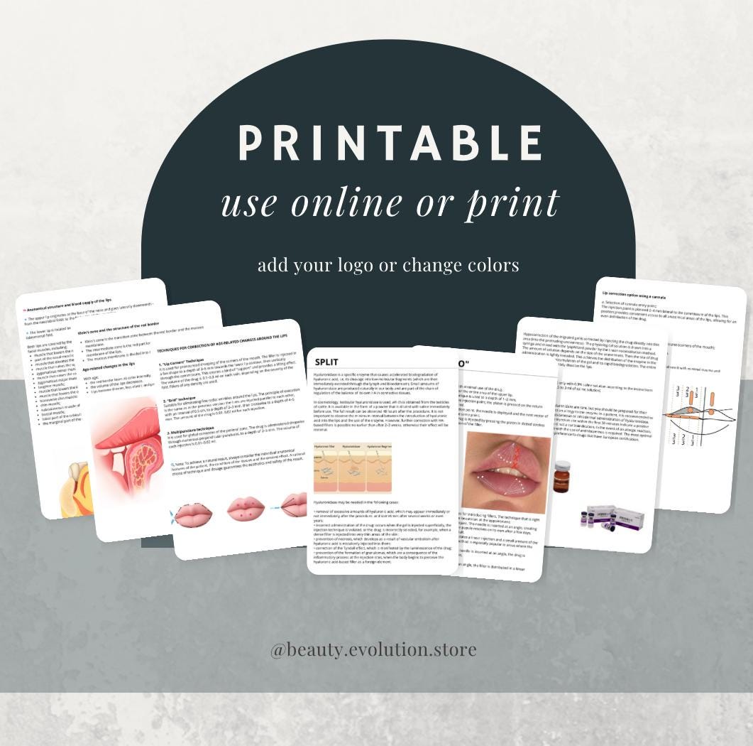 Lip Filler Training Manual + Consent Form | 35-page Lip Augmentation ...