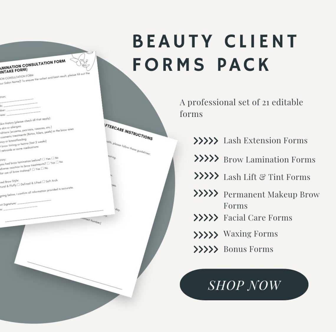 Beauty Client Forms Pack | Lash, Brow, PMU, Skin (canva Templates ...
