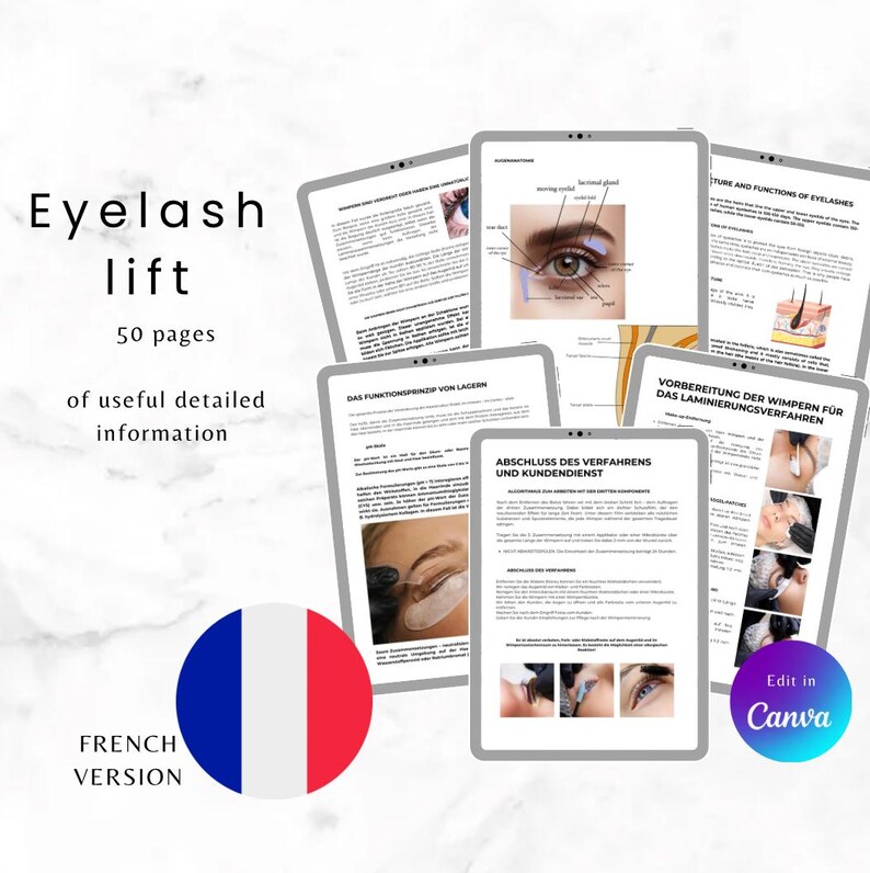 Eyelash Lamination French Version | Lash Lift | Training Manual ...