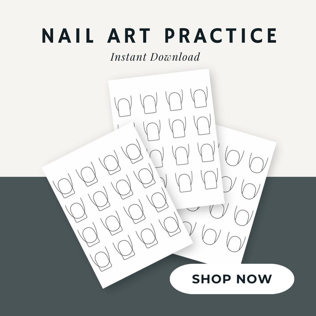 Nail Art Practice Template, Nail Design Sheets, Manicure Planning, Nail ...