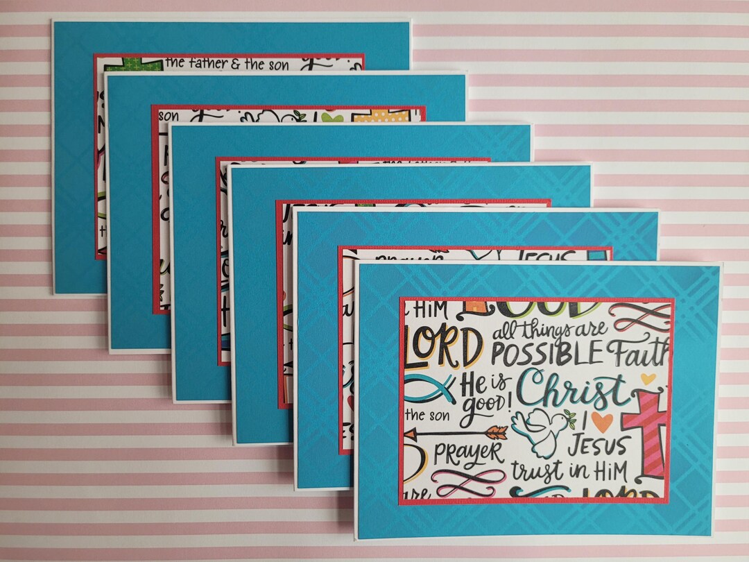 Christian Cards - Blank Note Cards - Set of 6 Handmade Cards With ...