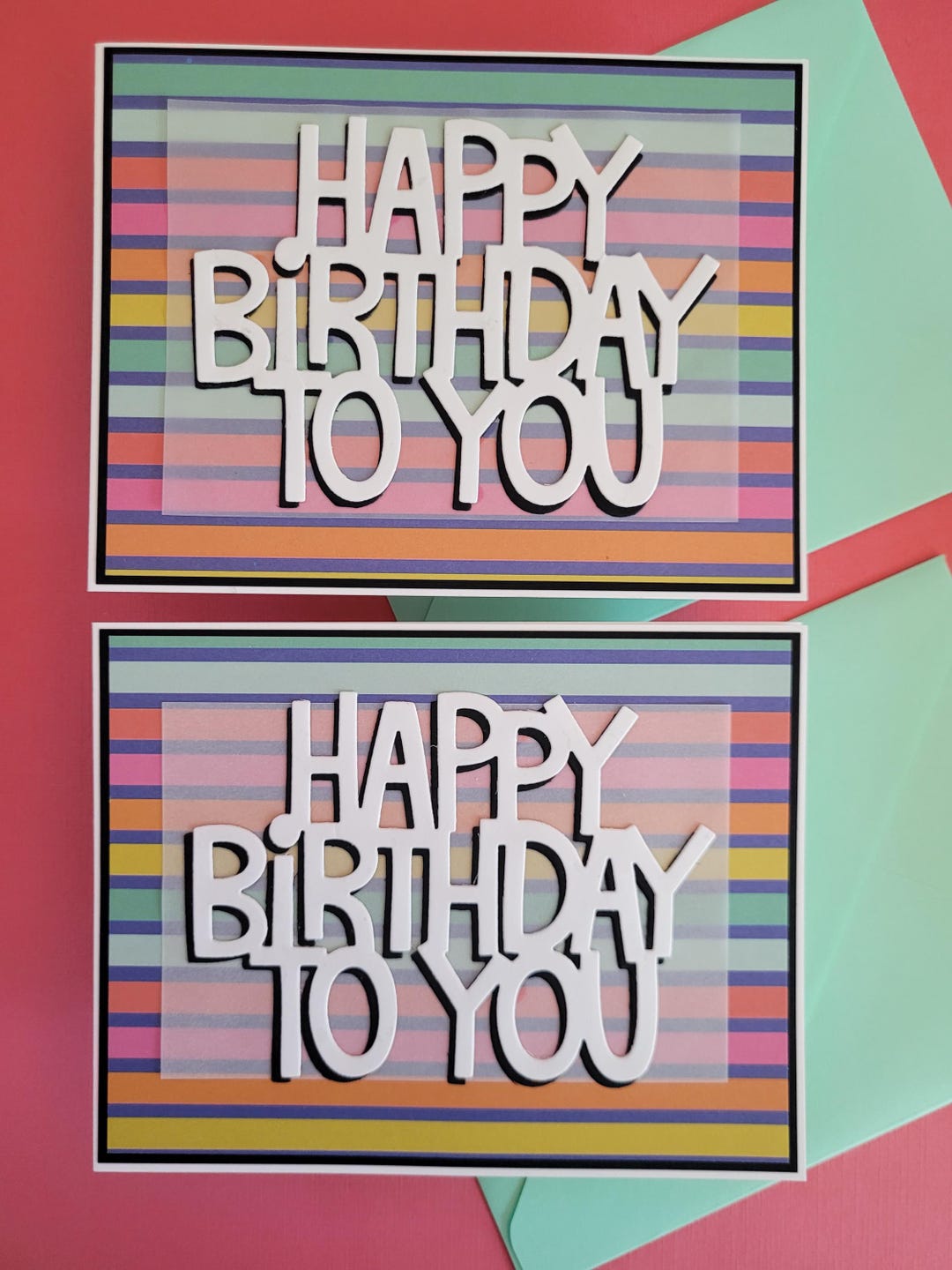 Two Birthday Cards - Handmade Greeting Cards With Coordinating ...