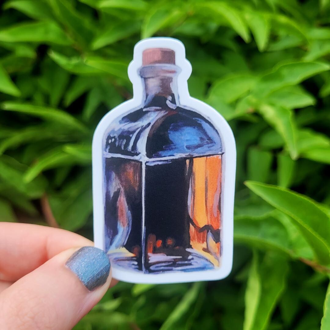 Whiskey Bottle Vinyl Sticker Whiskey Laptop Sticker, Painted Whiskey ...